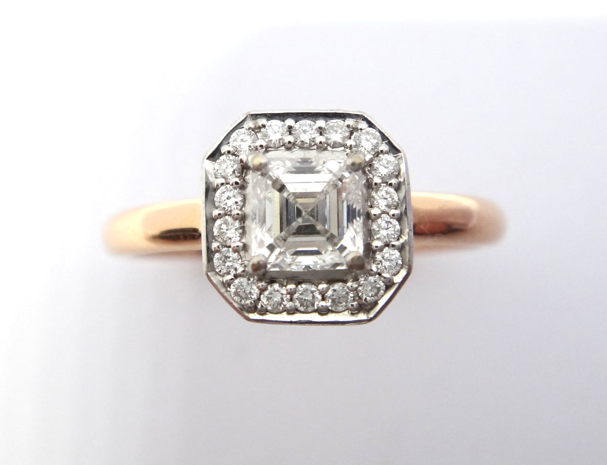 Handmade 18ct ROSE Gold, Asscher Cut Diamond Ring, VAL $5,000 – SJs ...